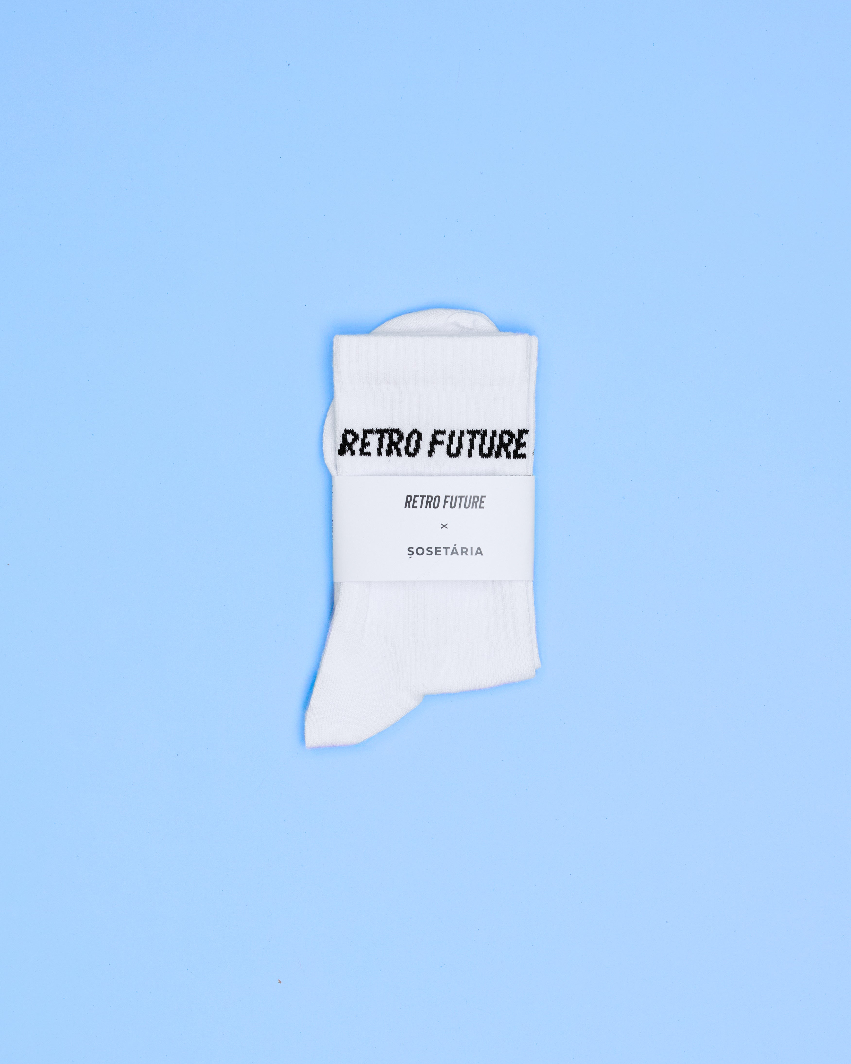 Sosete cu Logo Retro Future, Albe | Retro Future
